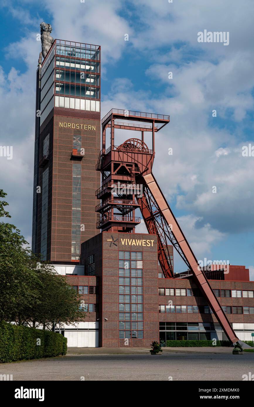 Nordsternpark, former site of Nordstern colliery, pithead tower ...