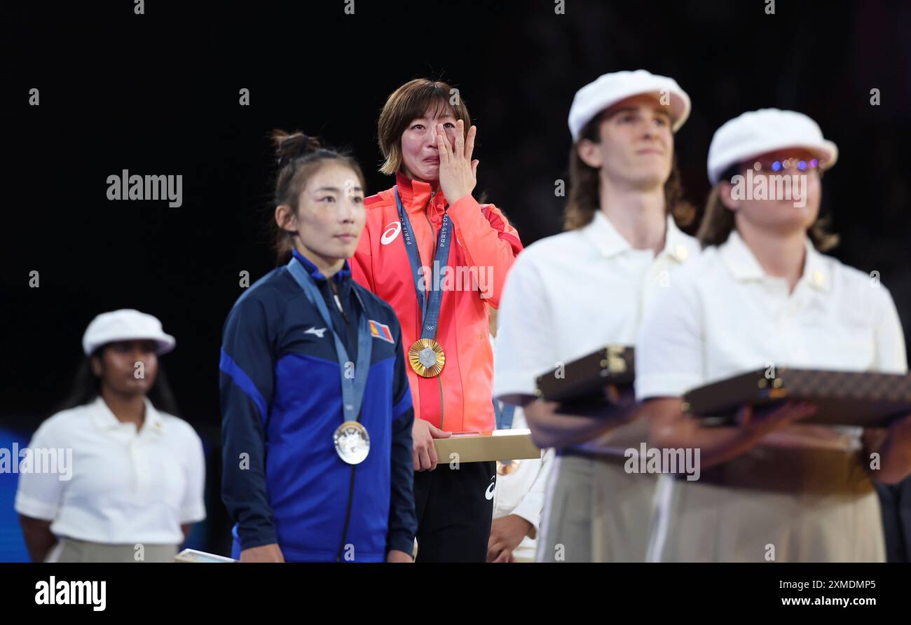 TSUNODA Natsumi of Japan (C), the gold medalist of women's judo -48 kg ...