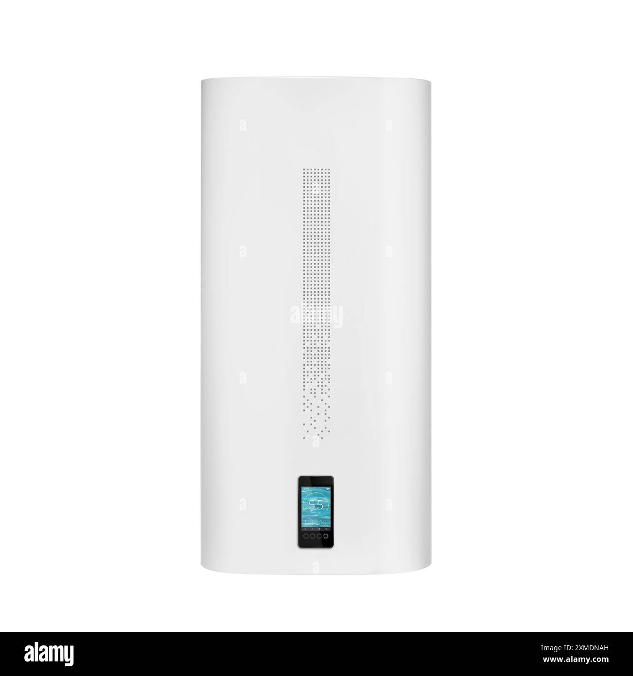 Modern tanked boiler in bathroom. Household smart water heater hanging ...