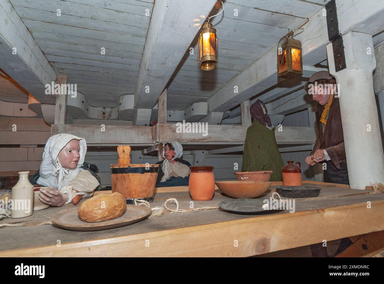 Northern Ireland, County Tyrone, Ulster American Folk Park, below deck ...