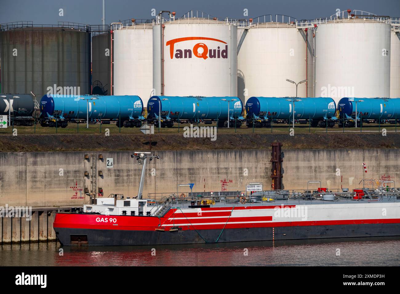 Duisport, Ruhrort harbour, oil island, TanQuid tank farm, for mineral ...