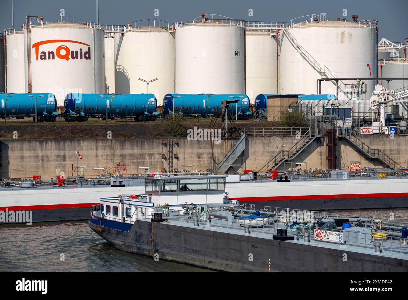 Duisport, Ruhrort harbour, oil island, TanQuid tank farm, for mineral ...