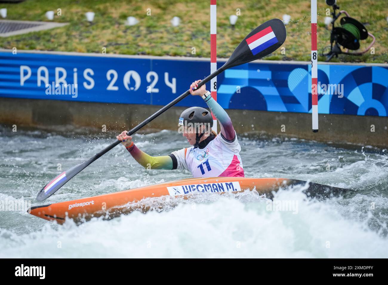 PARIS, FRANCE - JULY 27: Martina Wegman competing in the Women's Kayak ...