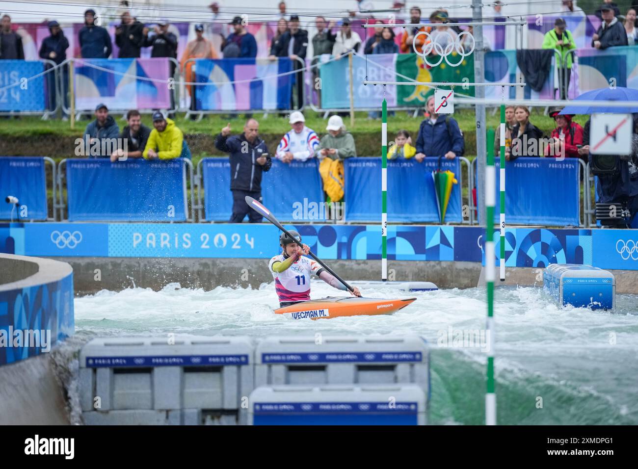 PARIS, FRANCE - JULY 27: Martina Wegman competing in the Women's Kayak ...