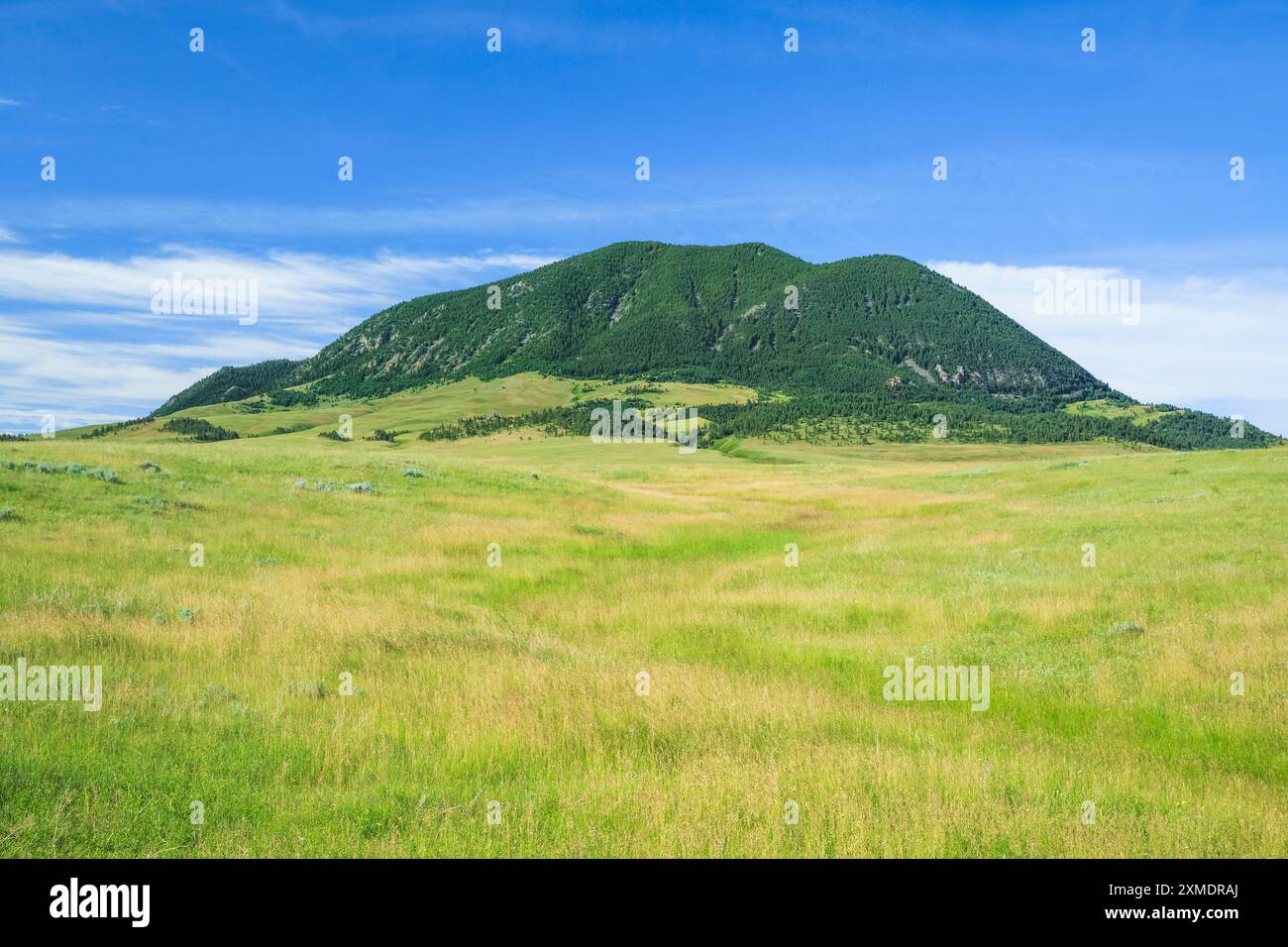 black butte above the prairie near roy, montana Stock Photo - Alamy