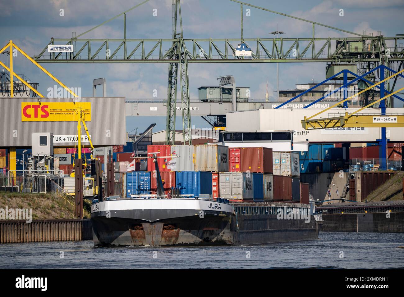 Duisburg ports, outer harbour, parallel port, container handling, on ...