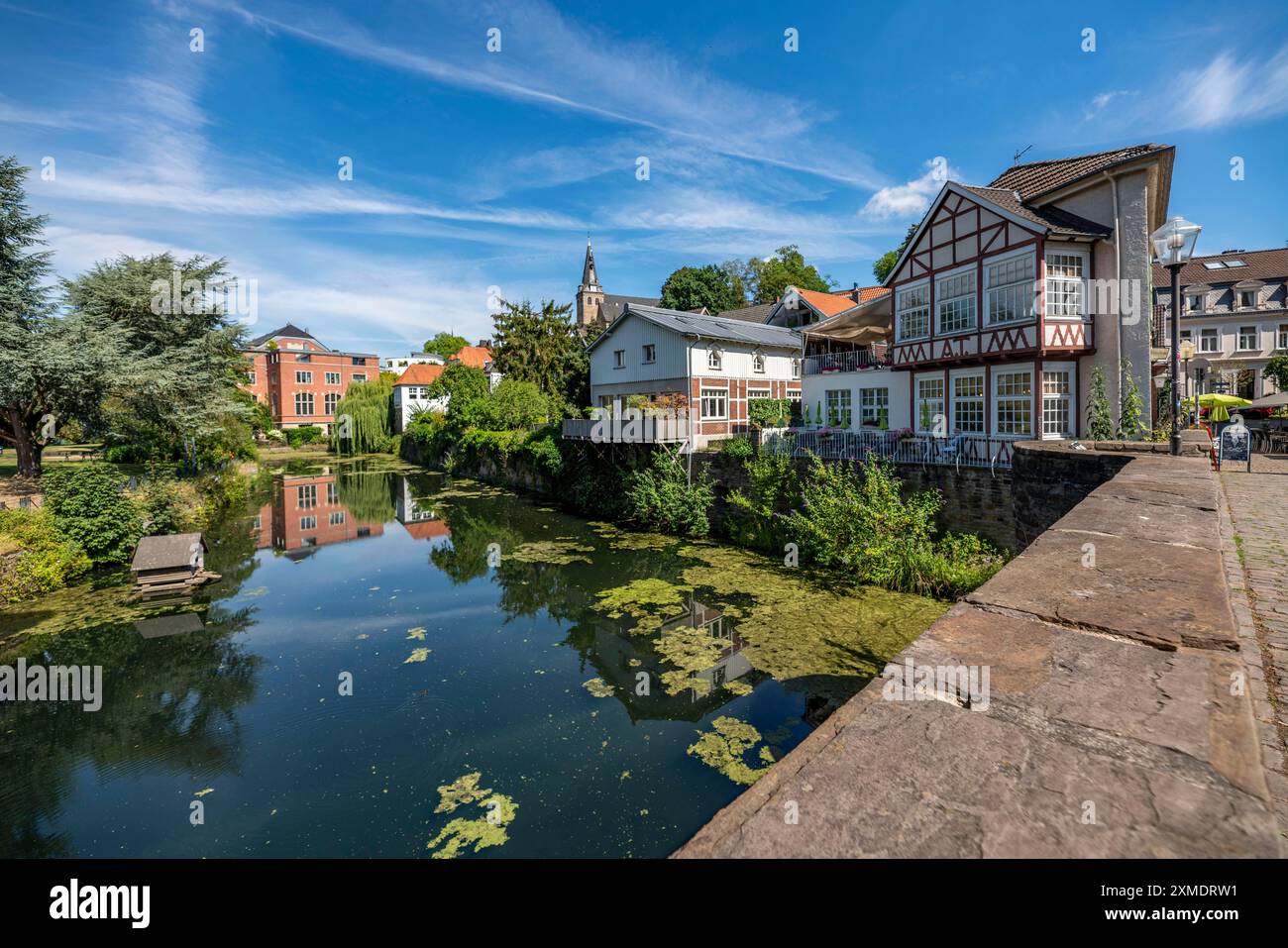 The old town centre of Essen-Kettwig, Muehlengraben, Essen North Rhine ...