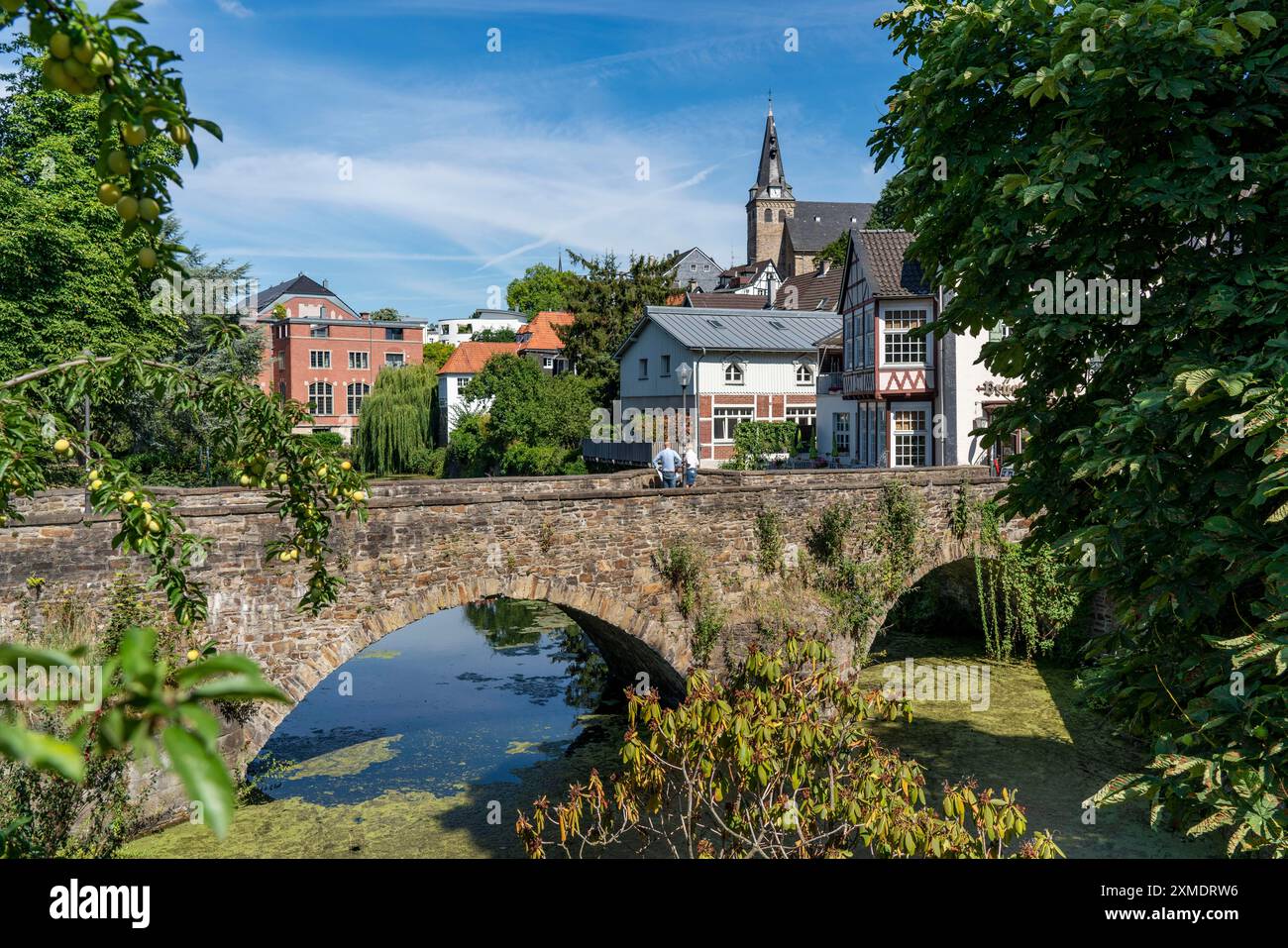 The old town centre of Essen-Kettwig, Muehlengraben, Essen North Rhine ...