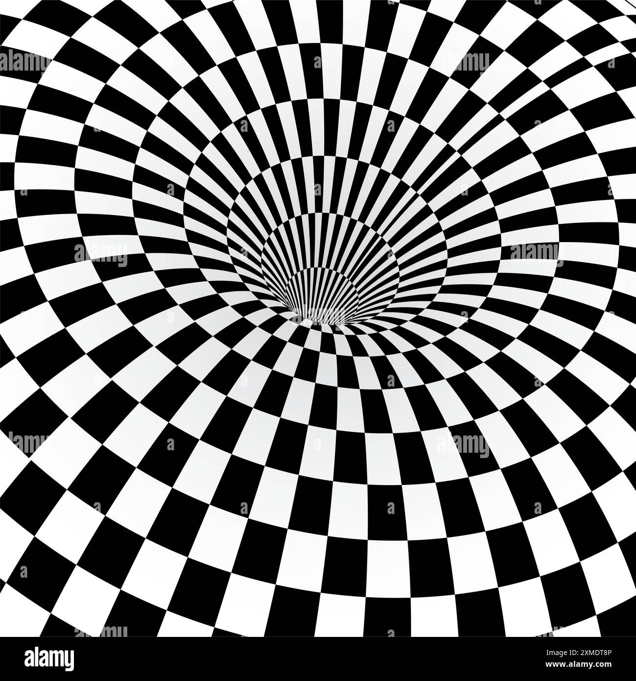 black white chess board hole, optic illusion, vector illustration Stock ...