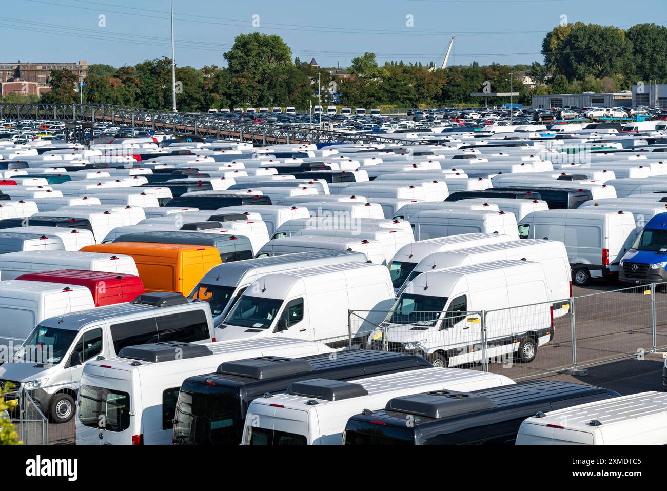 Car terminal in the inland port Logport I, in Duisburg on the Rhine ...