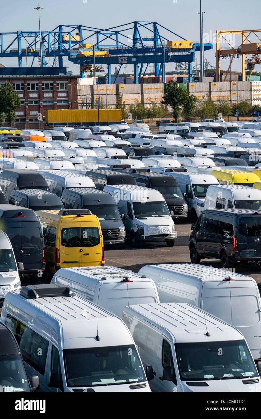 Car terminal in the inland port Logport I, in Duisburg on the Rhine ...