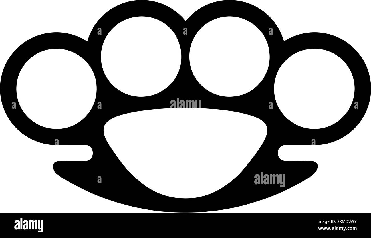 silhouette brass knuckles, vector illustration Stock Vector Image & Art ...