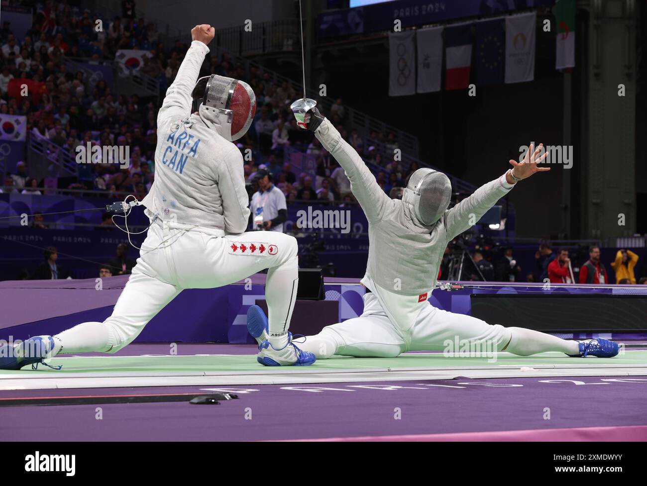 Paris, France. 27th July, 2024. Fares Arfa of Canada competes against ...