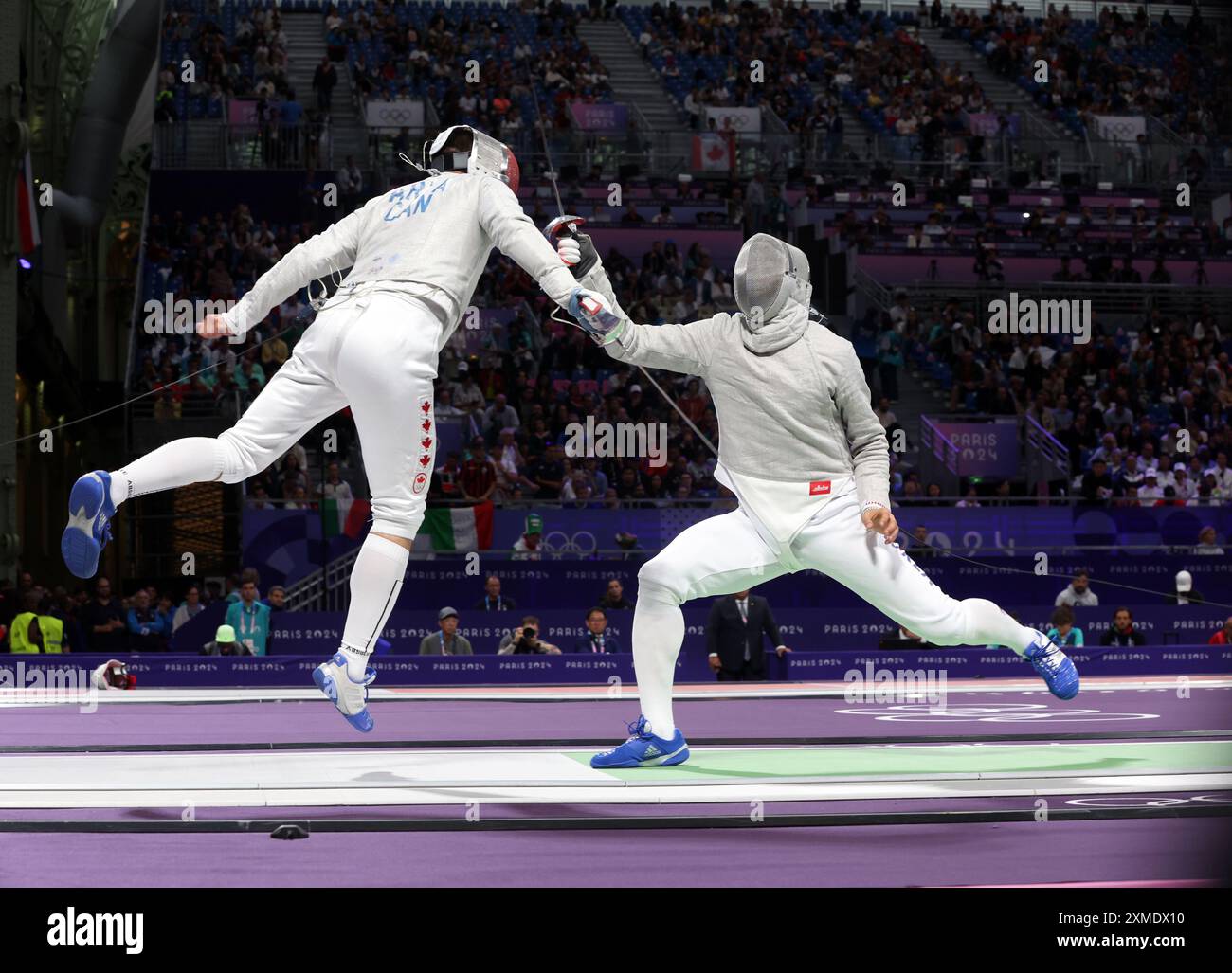 Paris, France. 27th July, 2024. Fares Arfa of Canada competes against ...