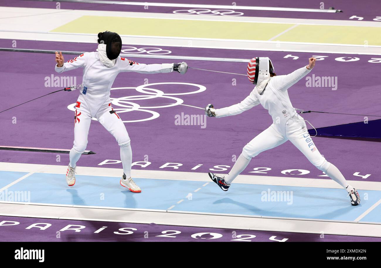 Paris, France. 27th July, 2024. Hadley Husisian of the US competes ...