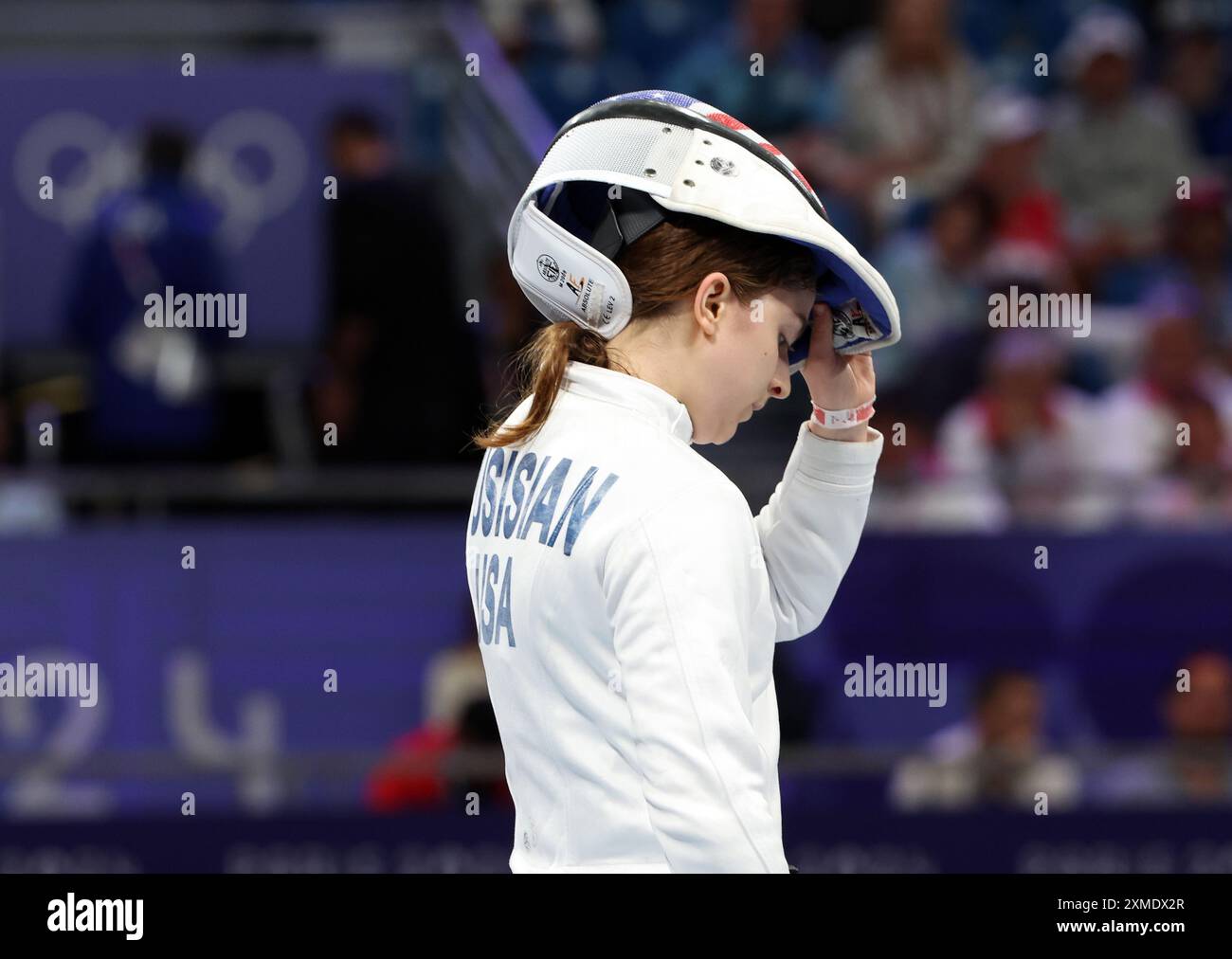 Paris, France. 27th July, 2024. Hadley Husisian of the US competes ...