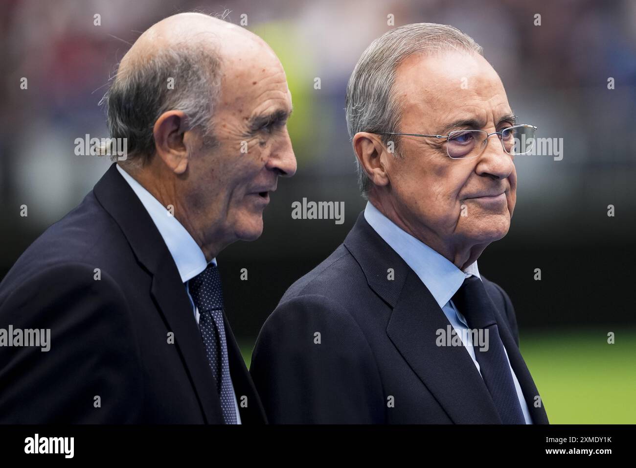 Florentino Perez (R), president of Real Madrid, and Jose Martinez ...