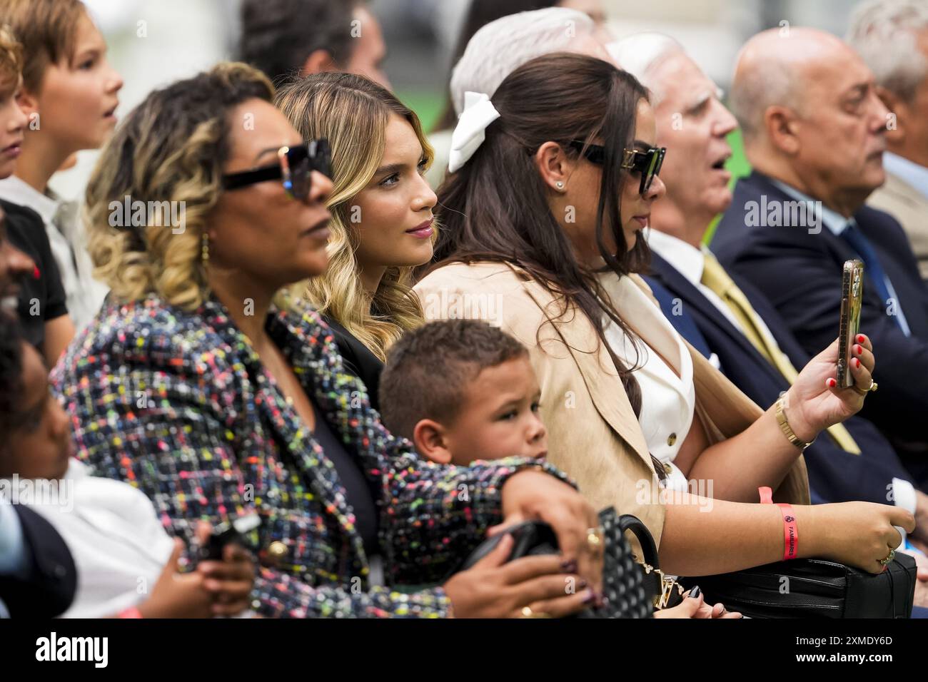 Gabriely Miranda (C), model and Endrick's girlfriend, seen sitting near ...