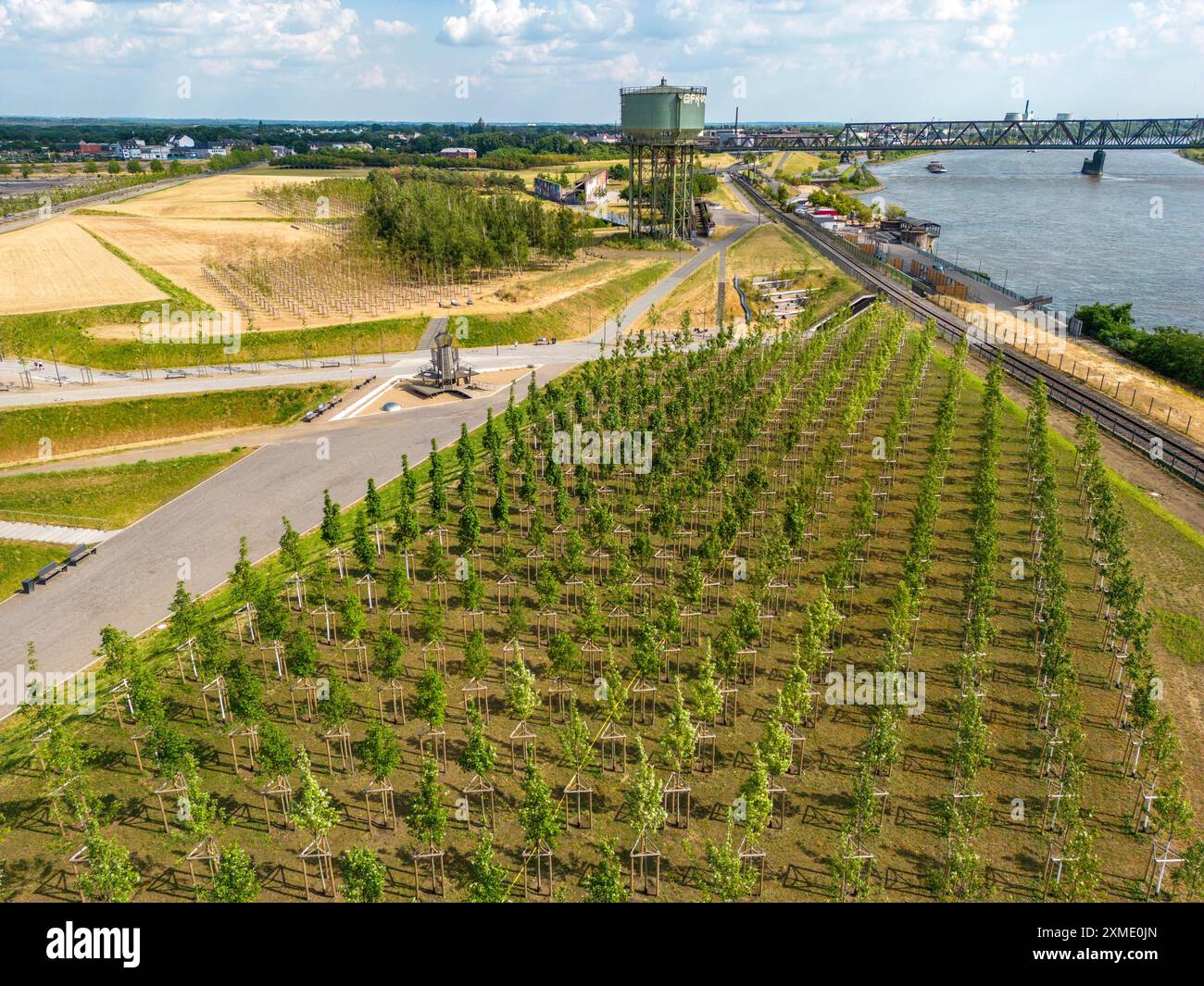The Rheinpark in Duisburg-Hochfeld, on the Rhine, over 150 years a site ...