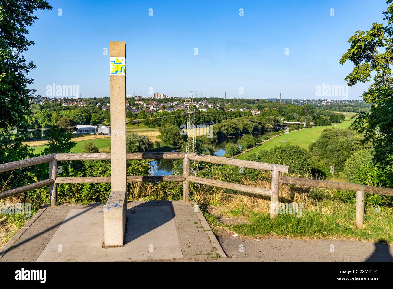 Viewpoint of the Essener Aussichten, view into the Ruhr valley near ...