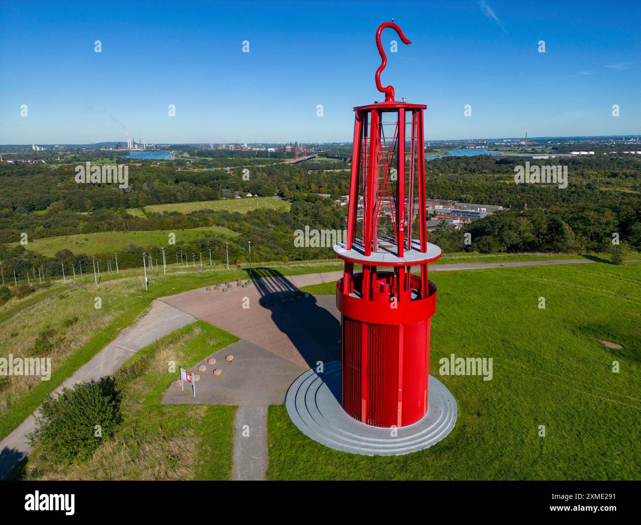 Rheinpreussen spoil tip in Moers, spoil tip sign Das Geleucht, light ...