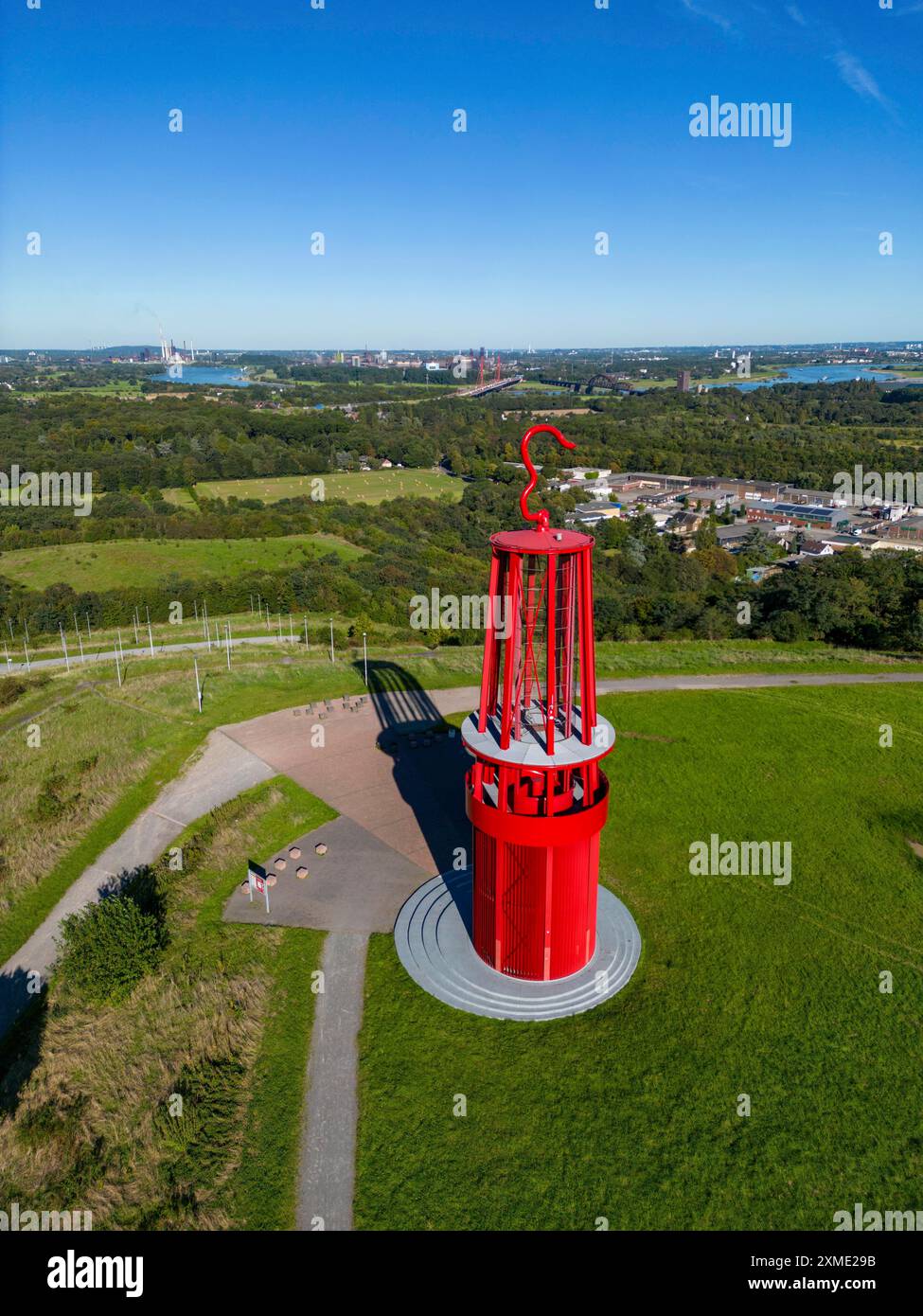 Rheinpreussen spoil tip in Moers, spoil tip sign Das Geleucht, light ...