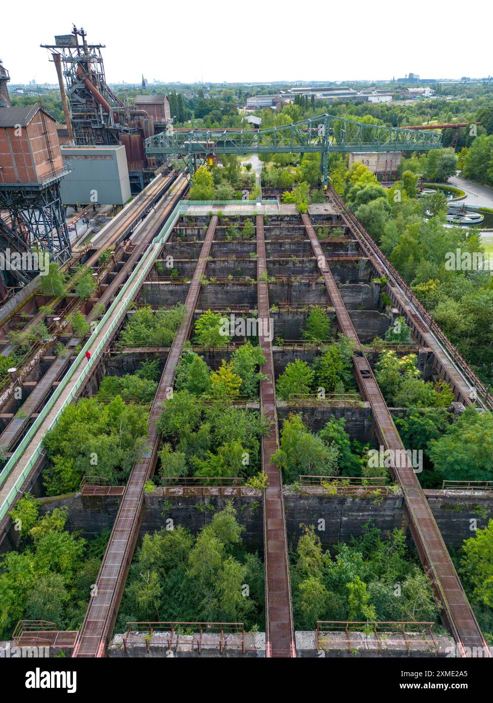 Duisburg-Nord Landscape Park, former Thyssen steelworks, closed in 1985 ...