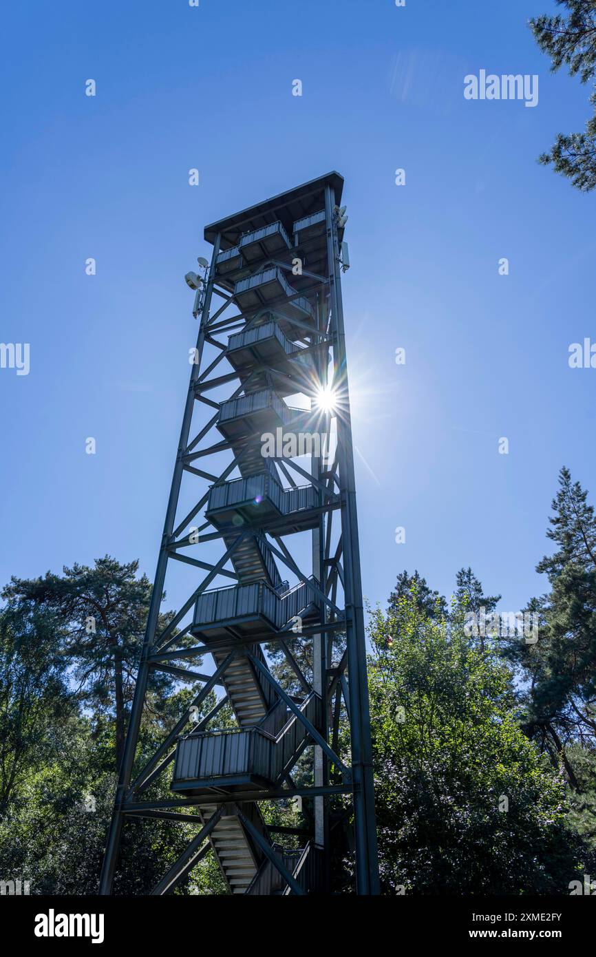 Fire watch tower on the Rennberg, near Flaesheim, Haltern am See, in ...