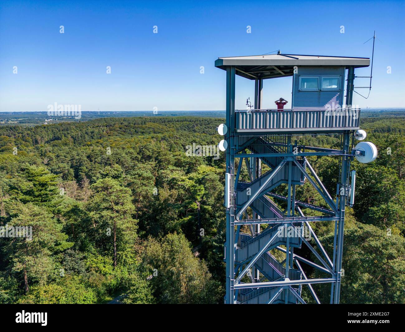 Fire watch tower on the Rennberg, near Flaesheim, Haltern am See, in ...