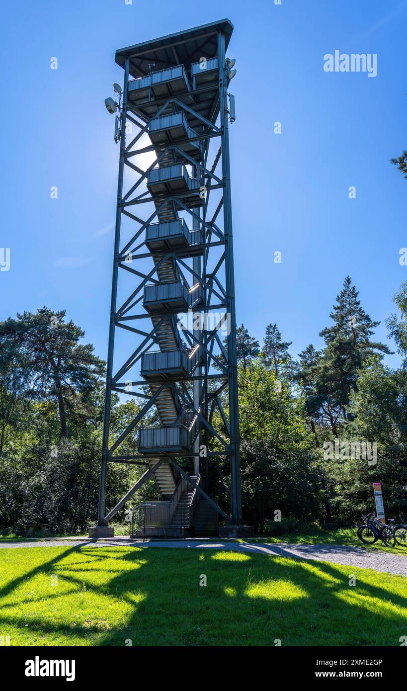 Fire watch tower on the Rennberg, near Flaesheim, Haltern am See, in ...