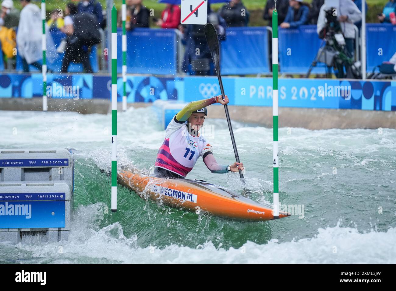 PARIS, FRANCE - JULY 27: Martina Wegman competing in the Women's Kayak ...
