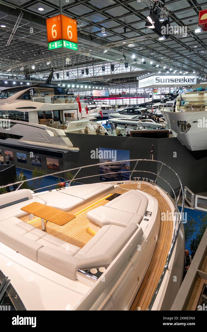 Large yachts, luxury yachts, in Hall 6 of BOOT 2024, the world's ...