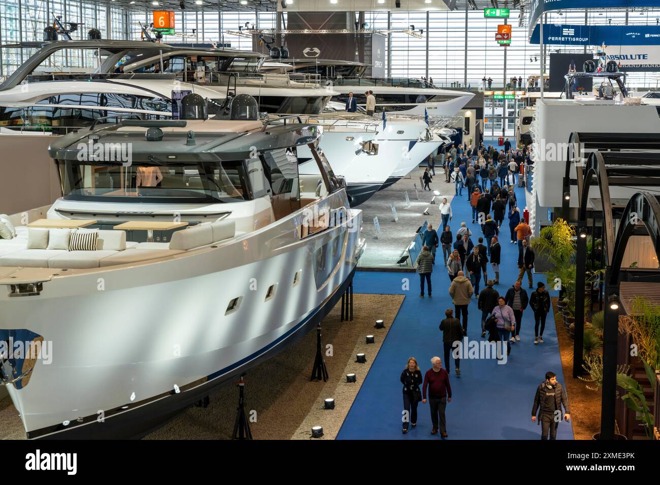 Large yachts, luxury yachts, in Hall 6 of BOOT 2024, the world's ...