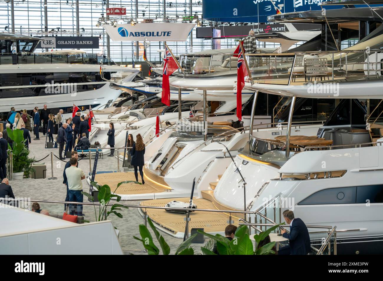 Large yachts, luxury yachts, in Hall 6 of BOOT 2024, the world's ...
