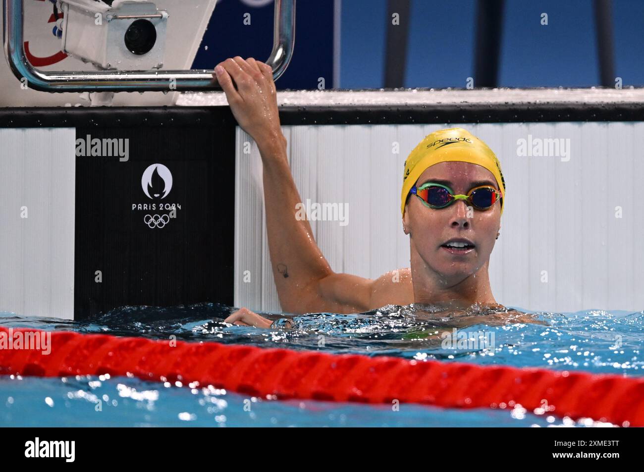 Paris, France. 27th July, 2024. Australian swimmer Emma McKeon after ...