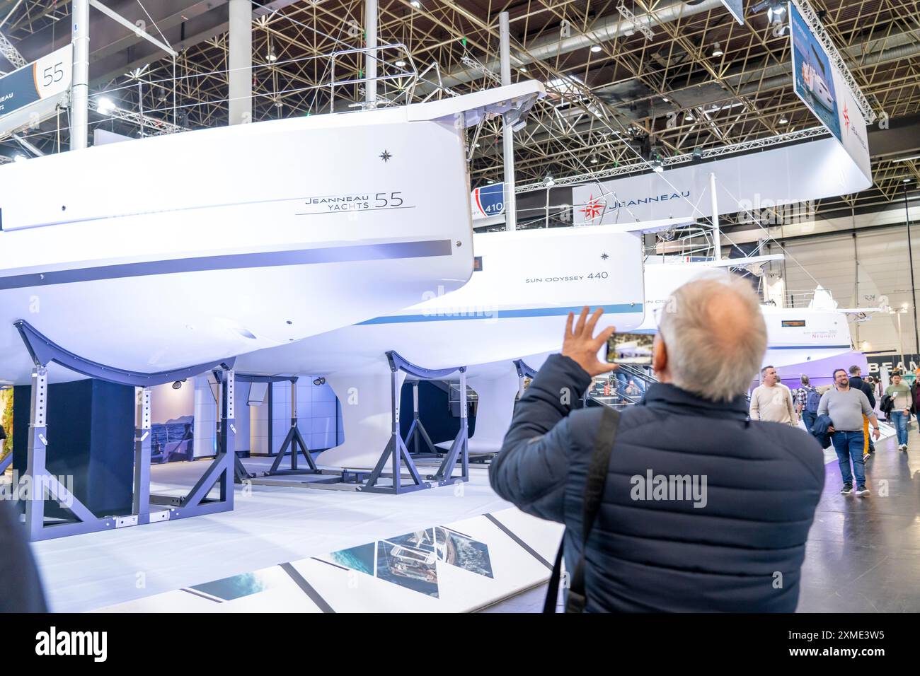 Sailing yachts, luxury yachts, in Hall 16 of BOOT 2024, the world's ...