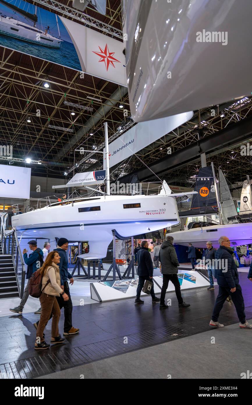 Sailing yachts, luxury yachts, in Hall 16 of BOOT 2024, the world's ...