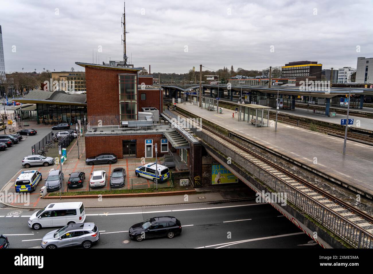 Bochum's main railway station, cut off from long-distance services and parts of regional ...