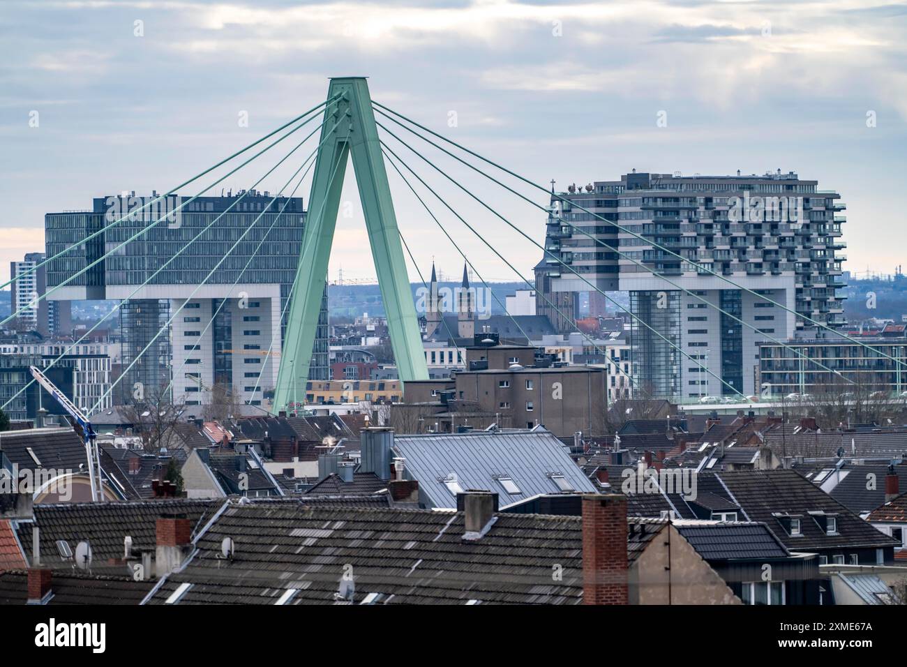 Cologne, North Rhine-Westphalia, Germany, View over the city centre of ...