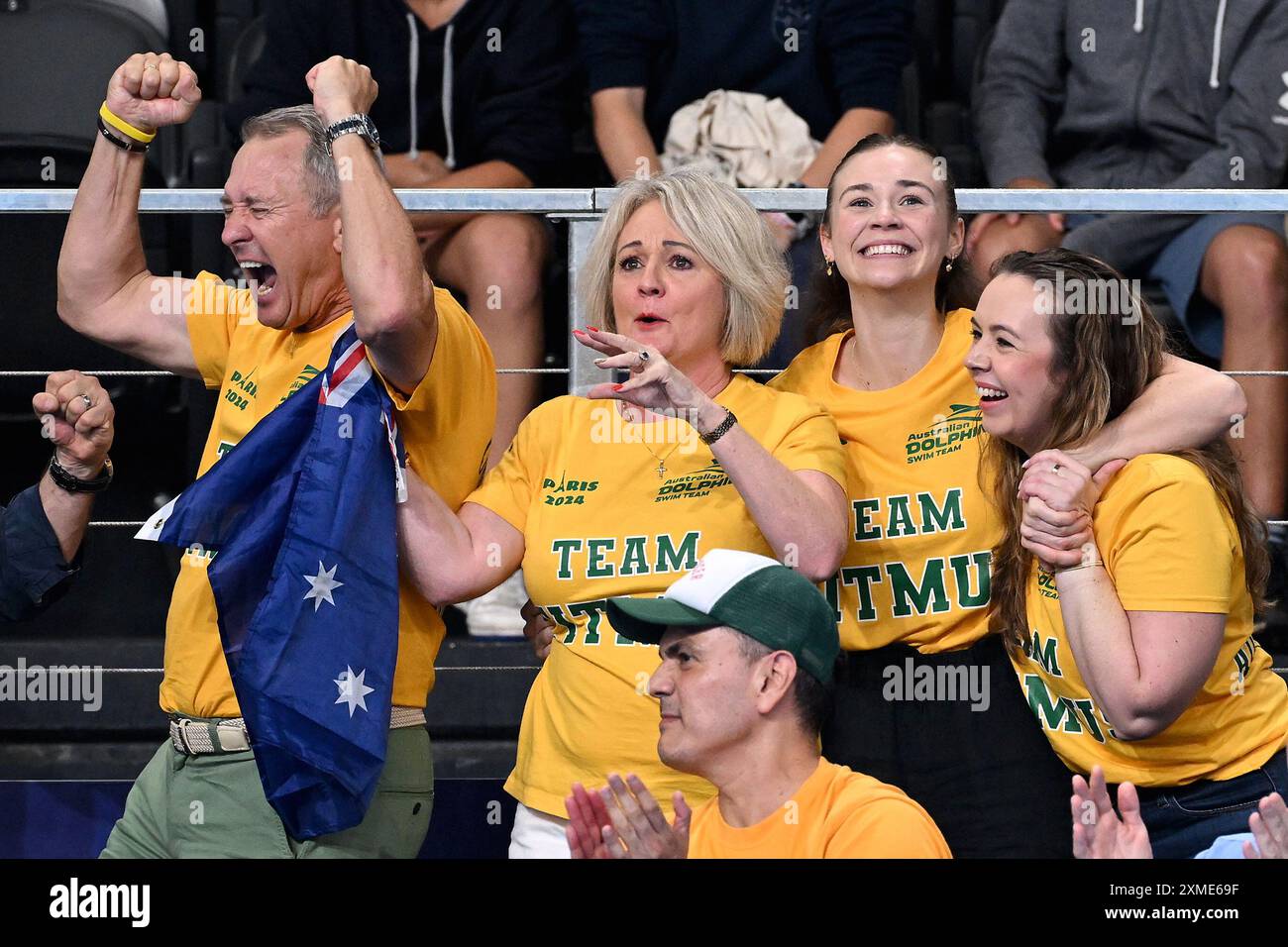 Paris, France. 27th July, 2024. Parents of Australian swimmer Ariarne ...