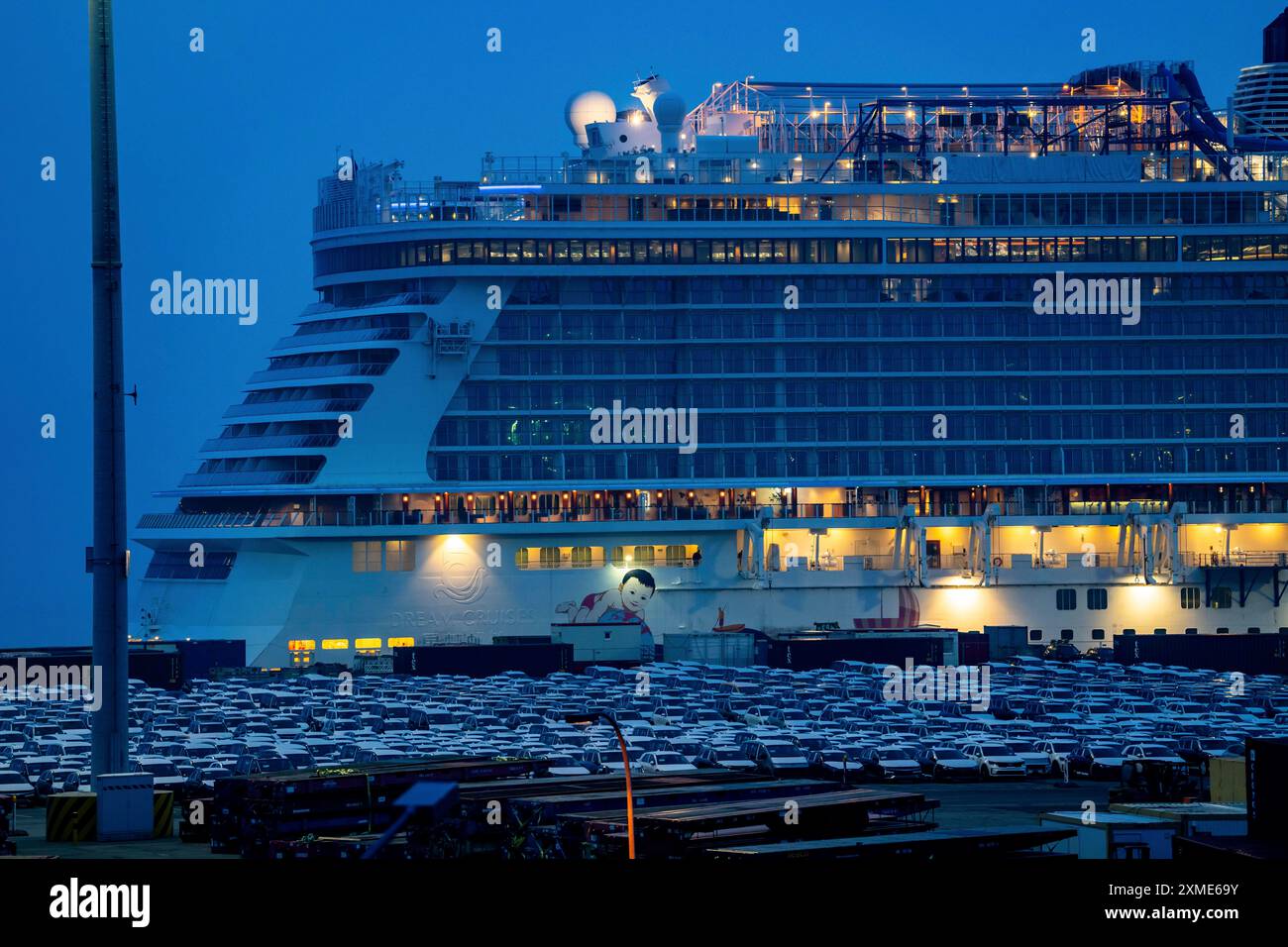 Parking space for import vehicles, hundreds of Hyundai Ioniq, electric ...