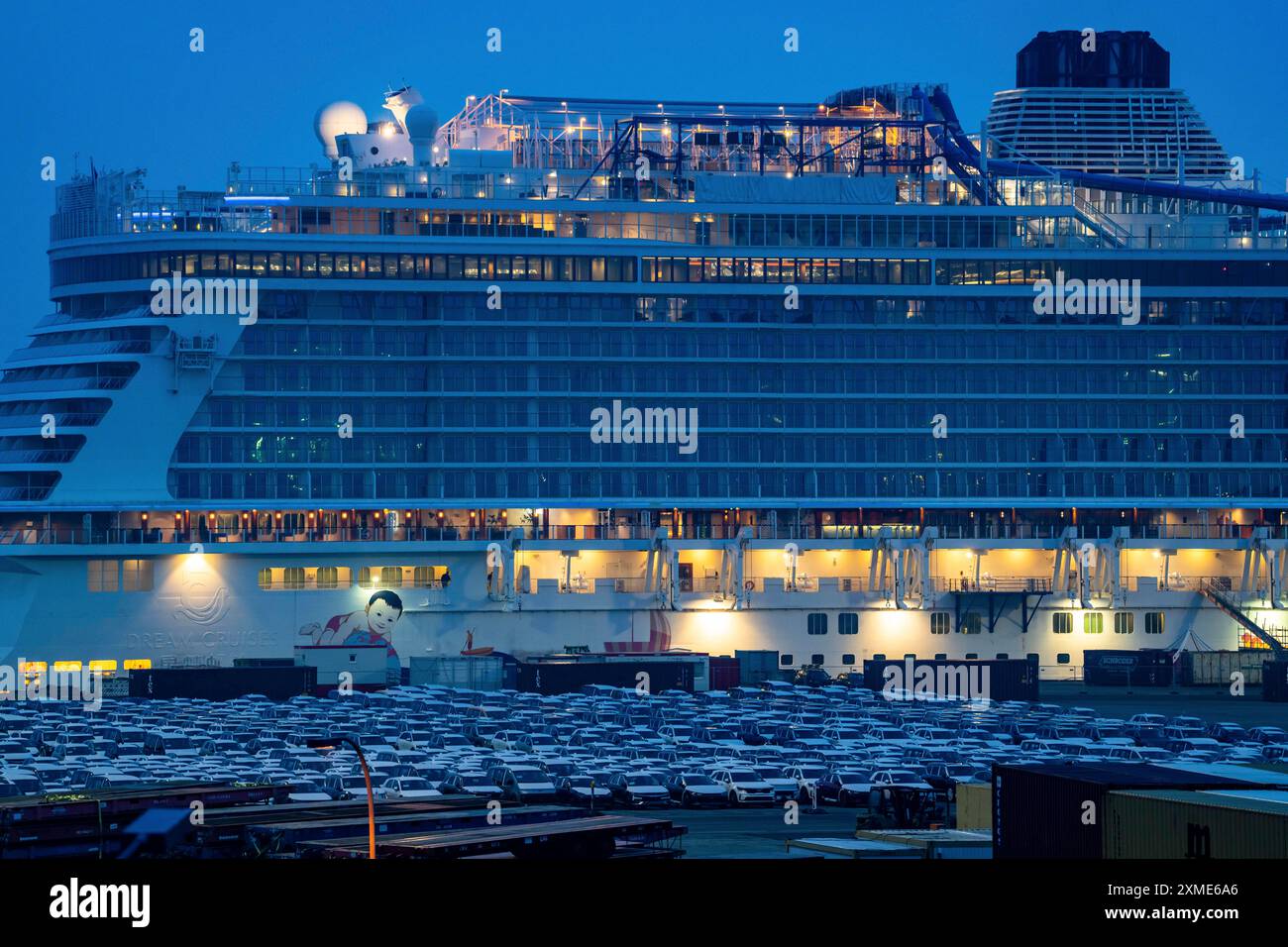 Parking space for import vehicles, hundreds of Hyundai Ioniq, electric ...