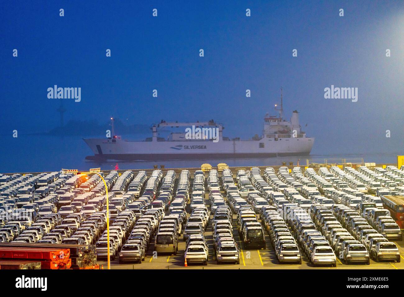 Parking space for import vehicles, hundreds of Hyundai Ioniq, electric ...