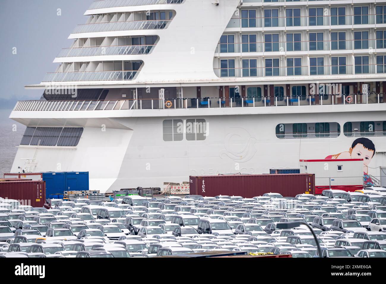 Parking space for import vehicles, hundreds of Hyundai Ioniq, electric ...