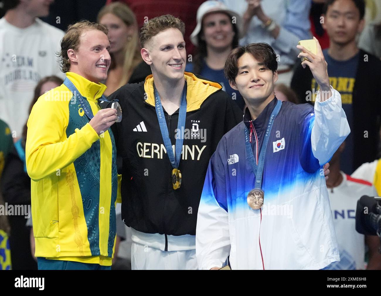Paris, France. 27th July, 2024. Gold medalist Lukas Maertens of Germany ...