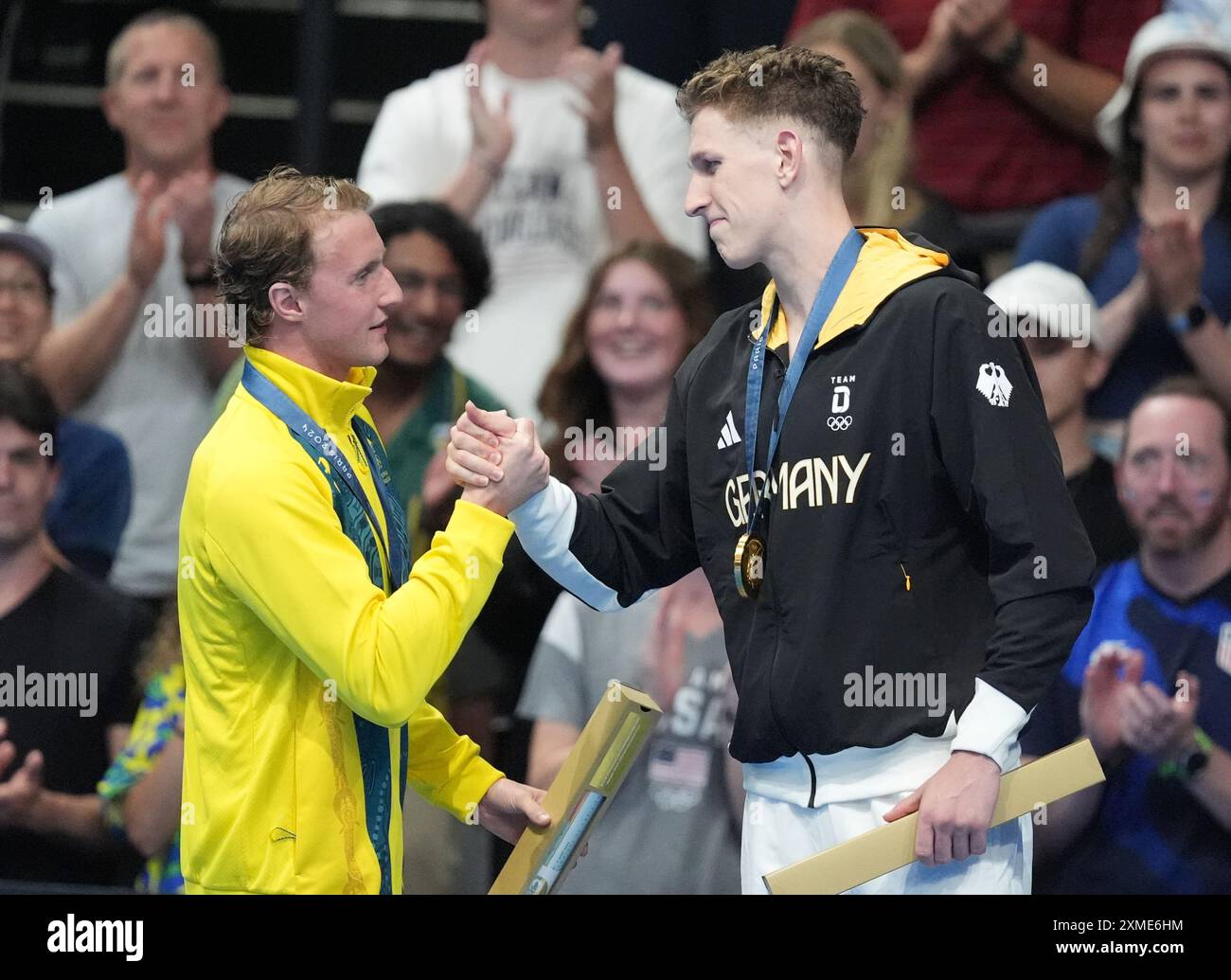 Paris, France. 27th July, 2024. Gold medalist Lukas Maertens of Germany ...