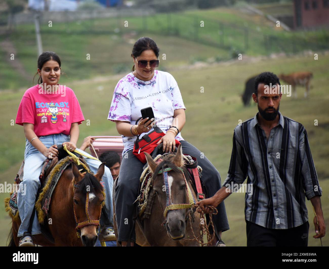 Srinagar, Kashmir, India, on 27 July, 2024: Tourists are enjoying a ...