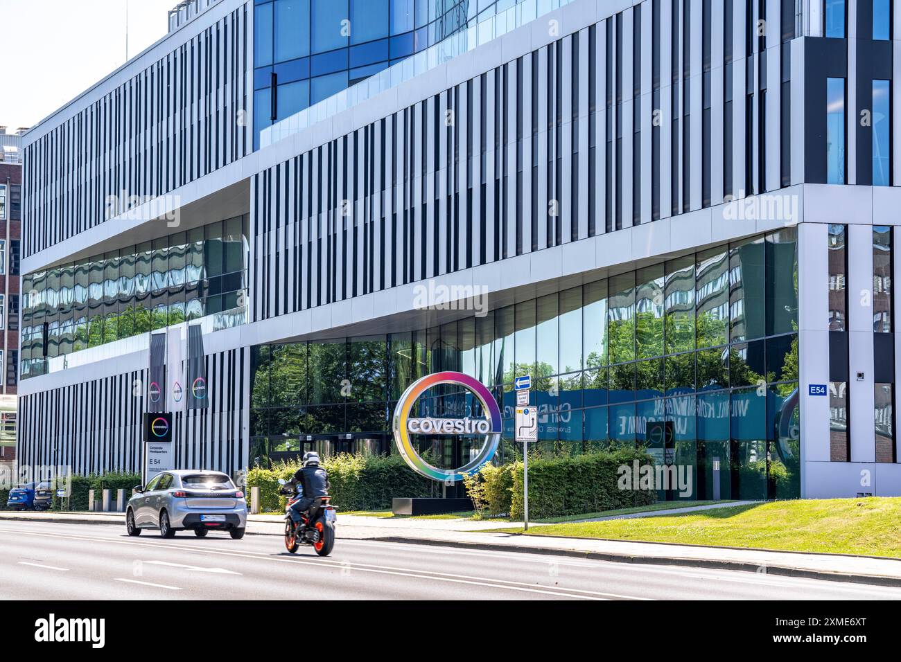 Corporate headquarters of Covestro AG in Leverkusen, at the Chempark, North Rhine-Westphalia ...
