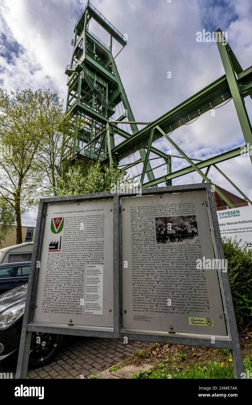 Memorial plaque to miners who died while working at Heinrich colliery ...