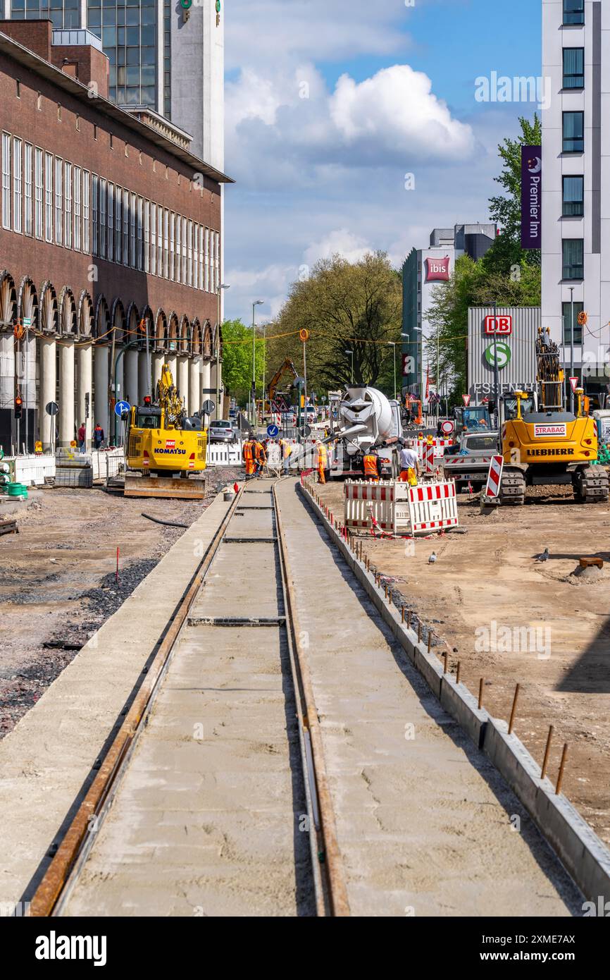 Construction site at the main railway station, for the new Citybahn, a ...